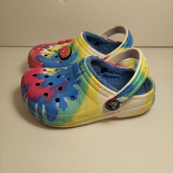CROCS | Shoes | Crocs Rainbow Tie Dye Clogs Sandals Size C Unisex Kid ...